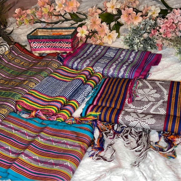 Other | Vintage Handmade M Tais Scarf Cloth Brightly Colored Timor ...
